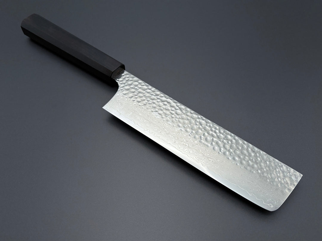 Hatsukokoro VG10 Damascus Tsuchime Nakiri – Cutting Edge Knives