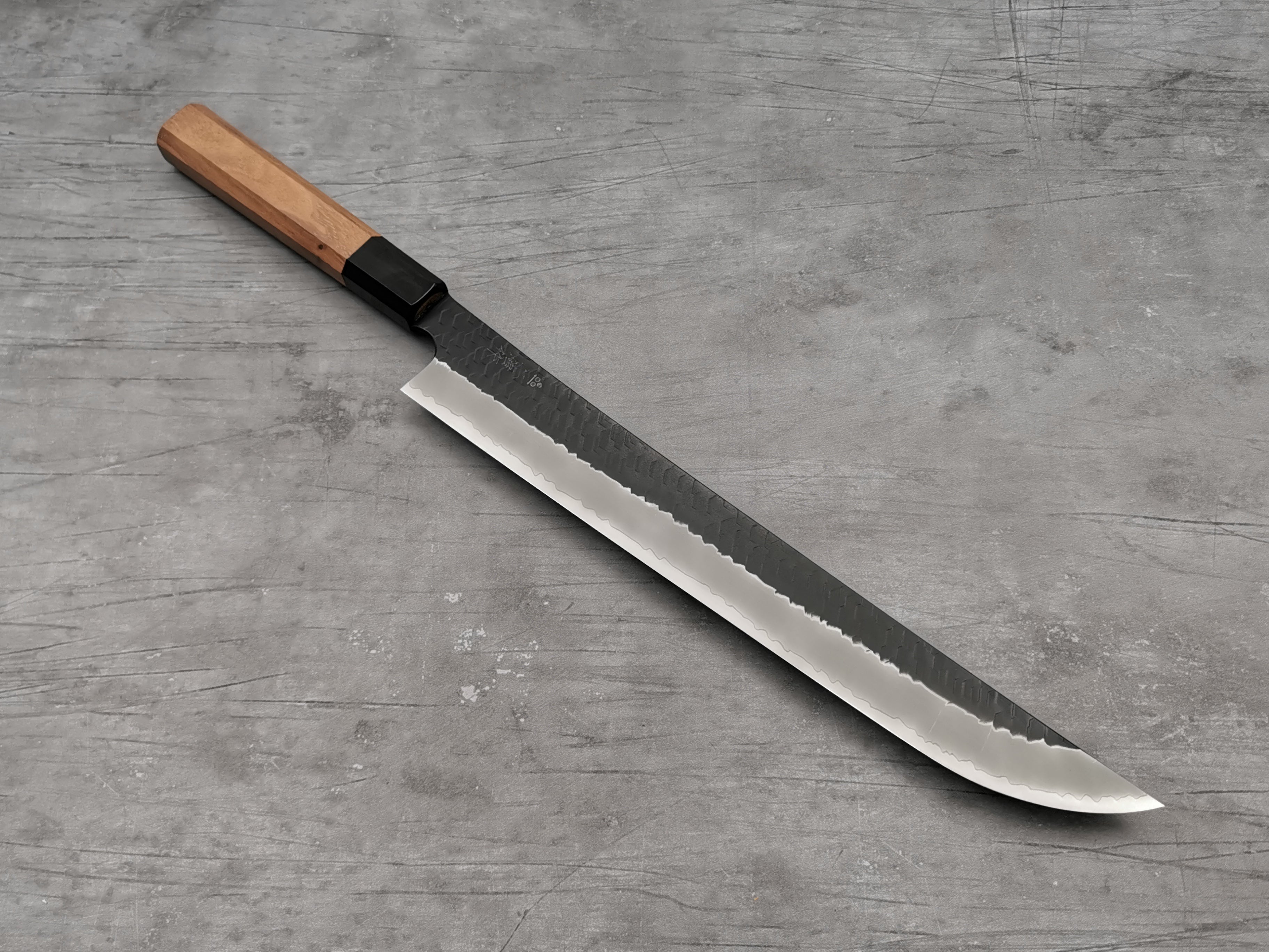 Nigara Hamono SG2 Kurouchi Tsuchime Sakimaru Sujihiki 300mm – Cutting ...